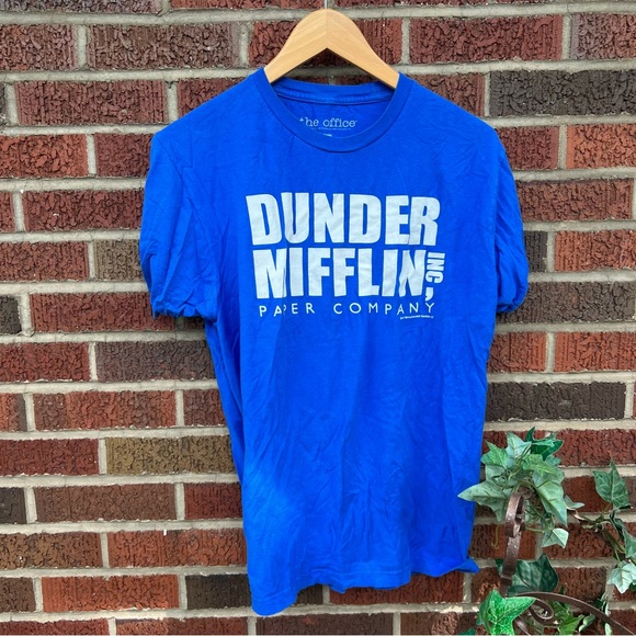 Tops | The Office Dunder Mifflin Blue And White Short Sleeve Tee Shirt ...